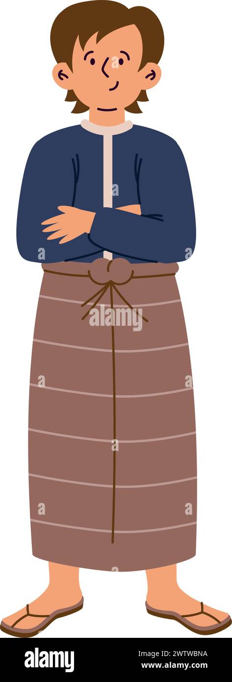 Myanmar boy character Stock Vector Images - Alamy