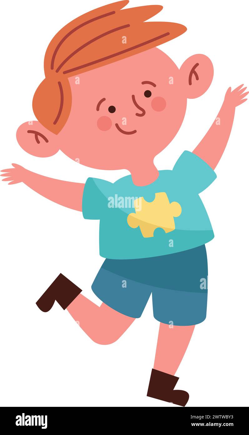 autism boy happy illustration vector Stock Vector Image & Art - Alamy