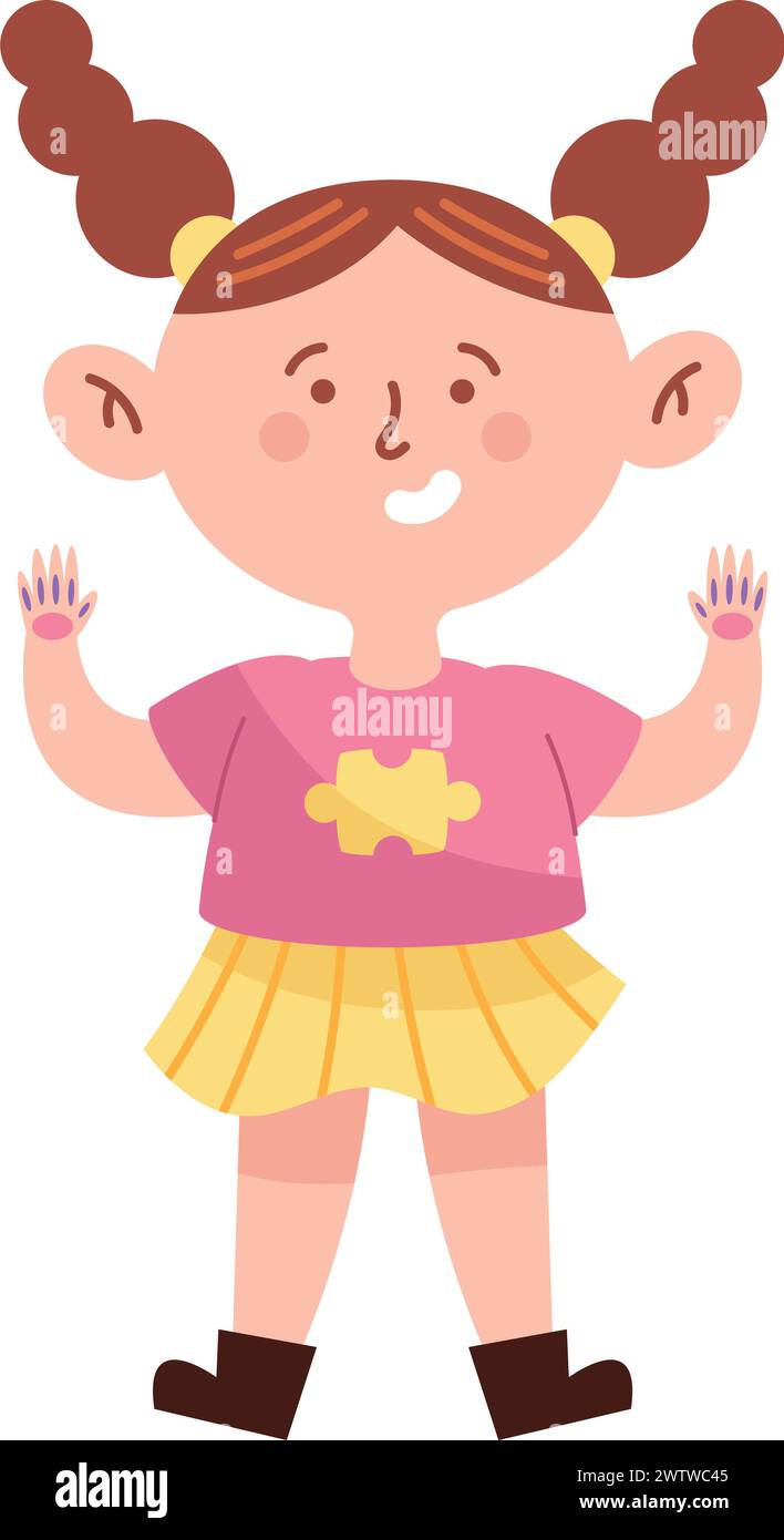 autism girl character illustration vector Stock Vector Image & Art - Alamy