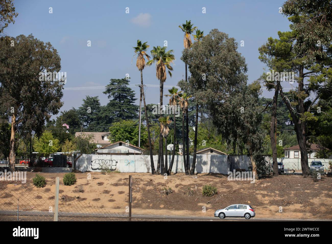 Beaumont, California, USA - October 09, 2021: Traffic passes through a ...