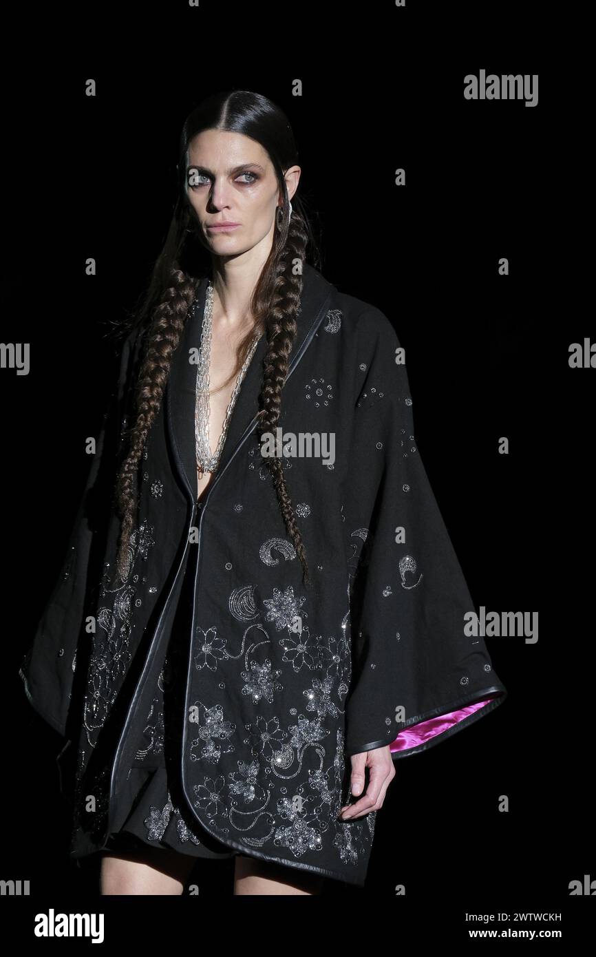 Parades with ODETTE ALVAREZ design during Mercedes Benz Fashion Week ...