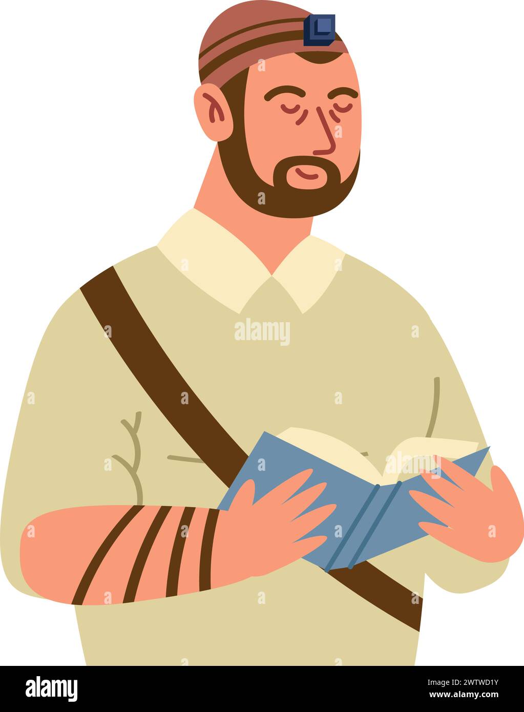 jewish tefillin traditional illustration vector Stock Vector Image ...