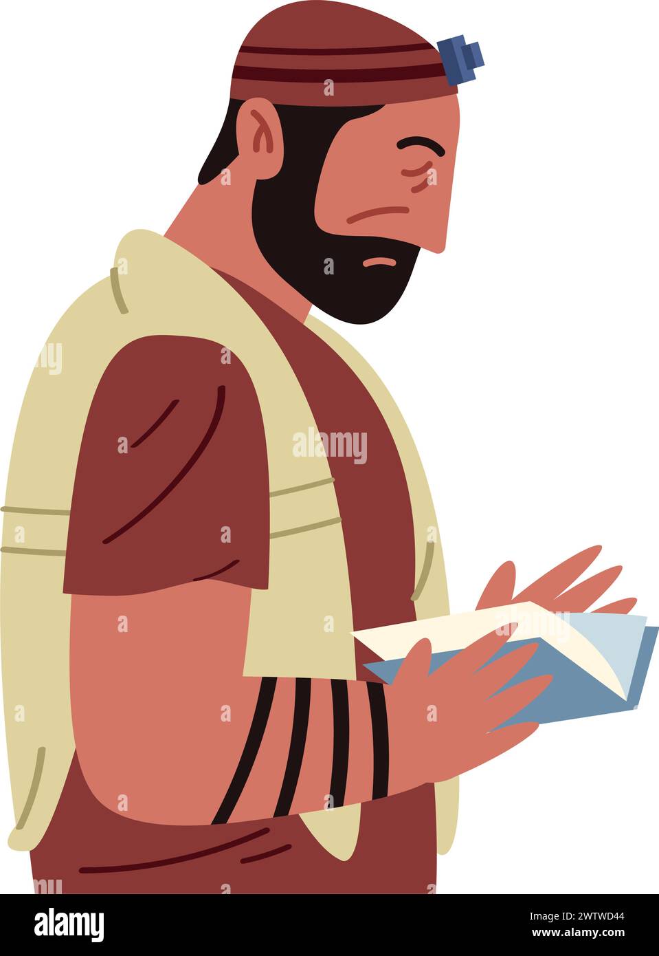 jewish tefillin prayer illustration vector Stock Vector Image & Art - Alamy