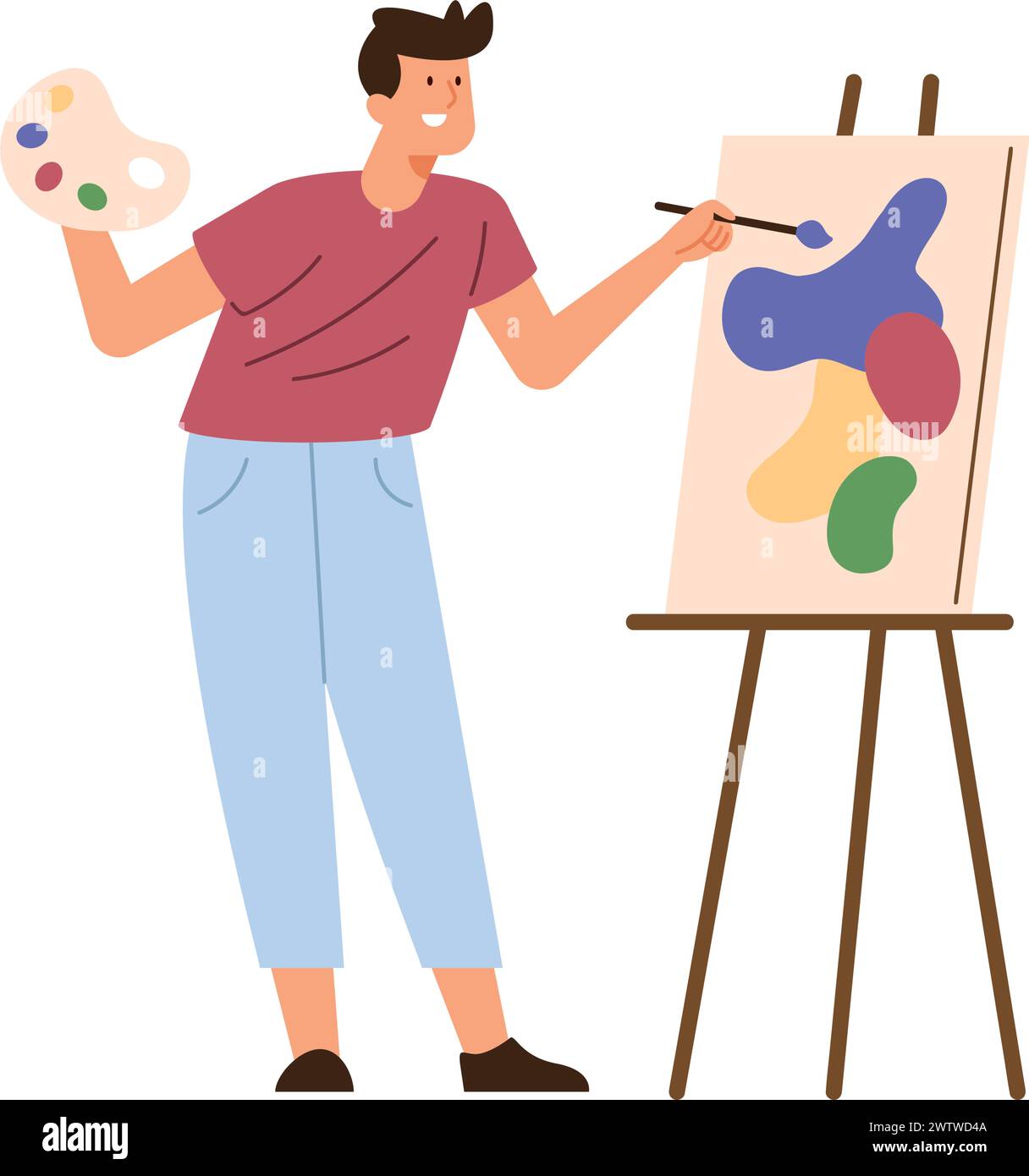 artist painter man illustration vector Stock Vector Image & Art - Alamy