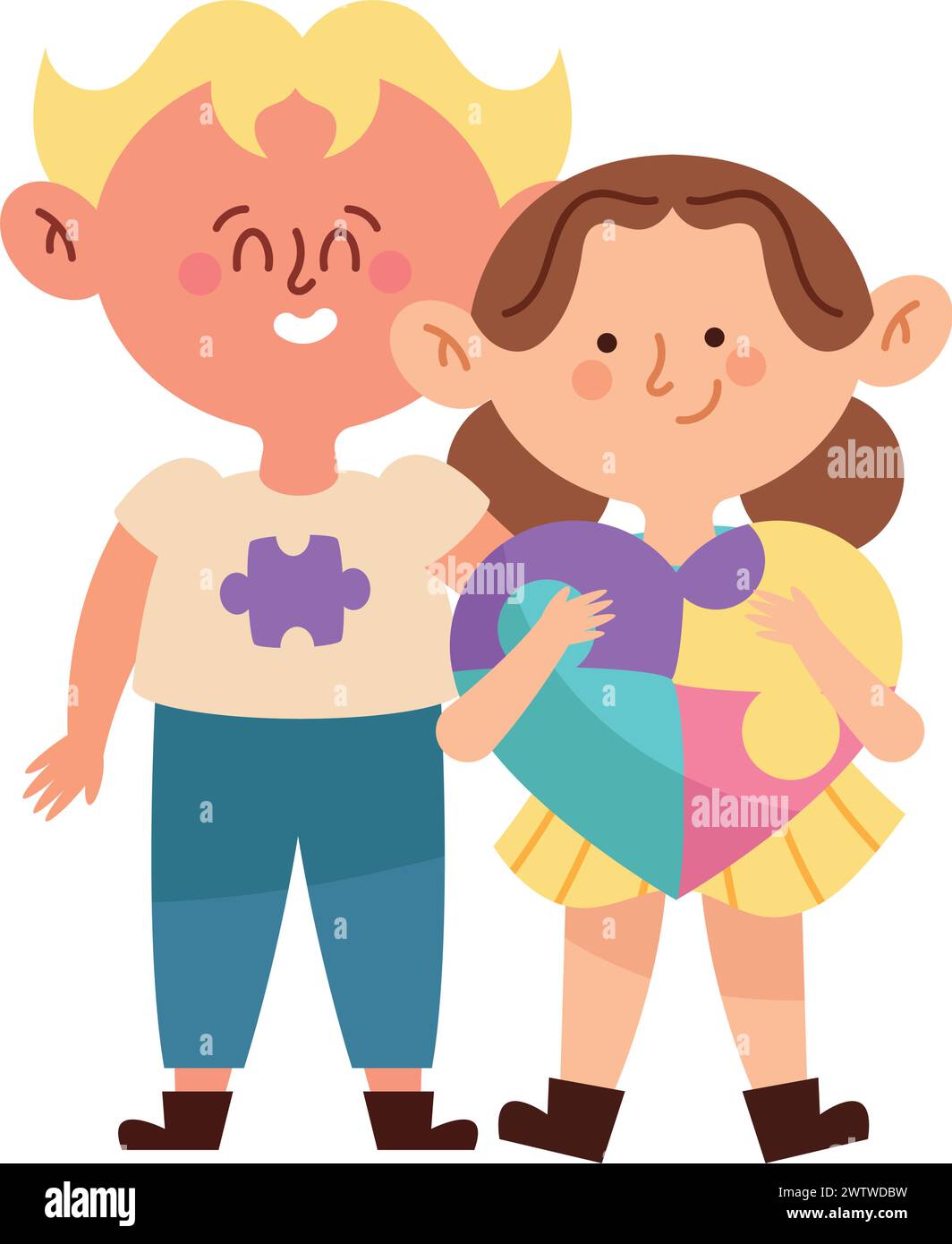 autism kids characters illustration vector Stock Vector Image & Art - Alamy
