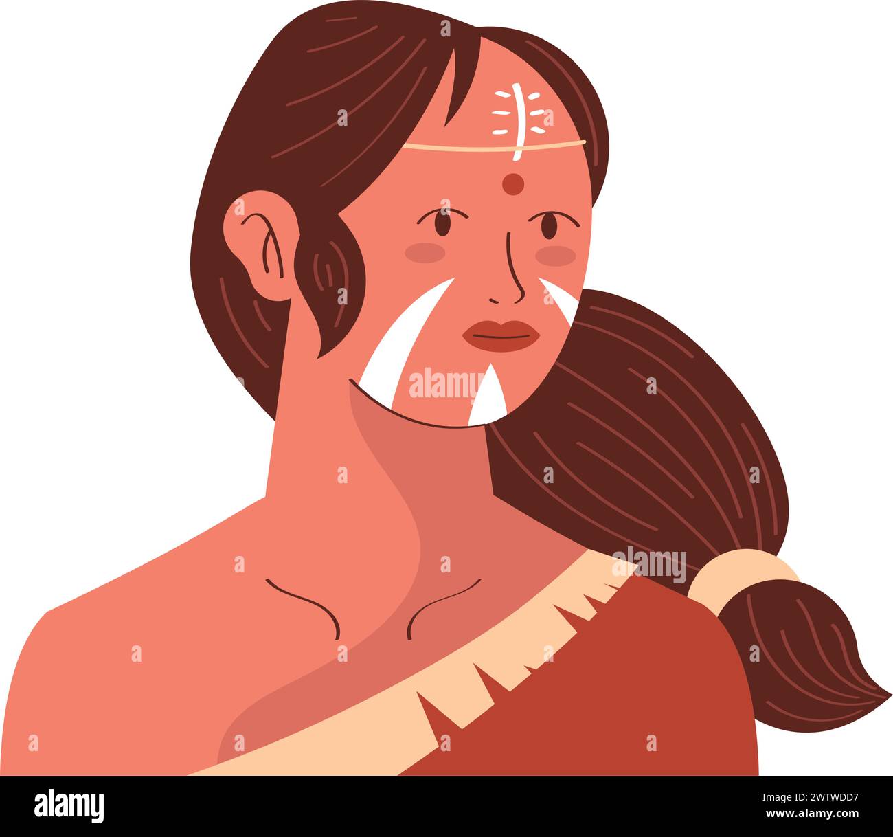 native american girl character illustration Stock Vector Image & Art ...