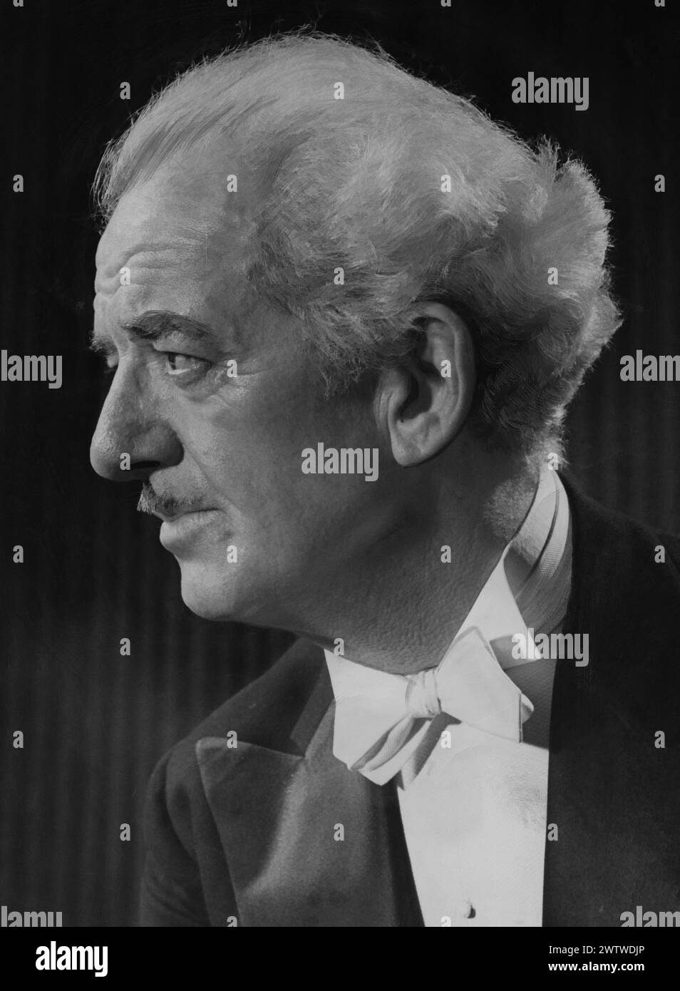 Portrait of Blackstone, the magician glancing off to the side. He ...