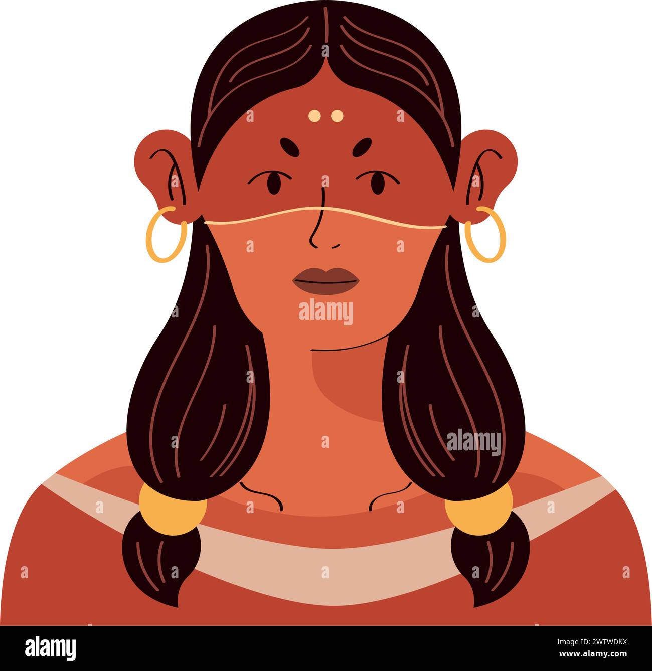 native american girl beautiful illustration vector Stock Vector Image ...