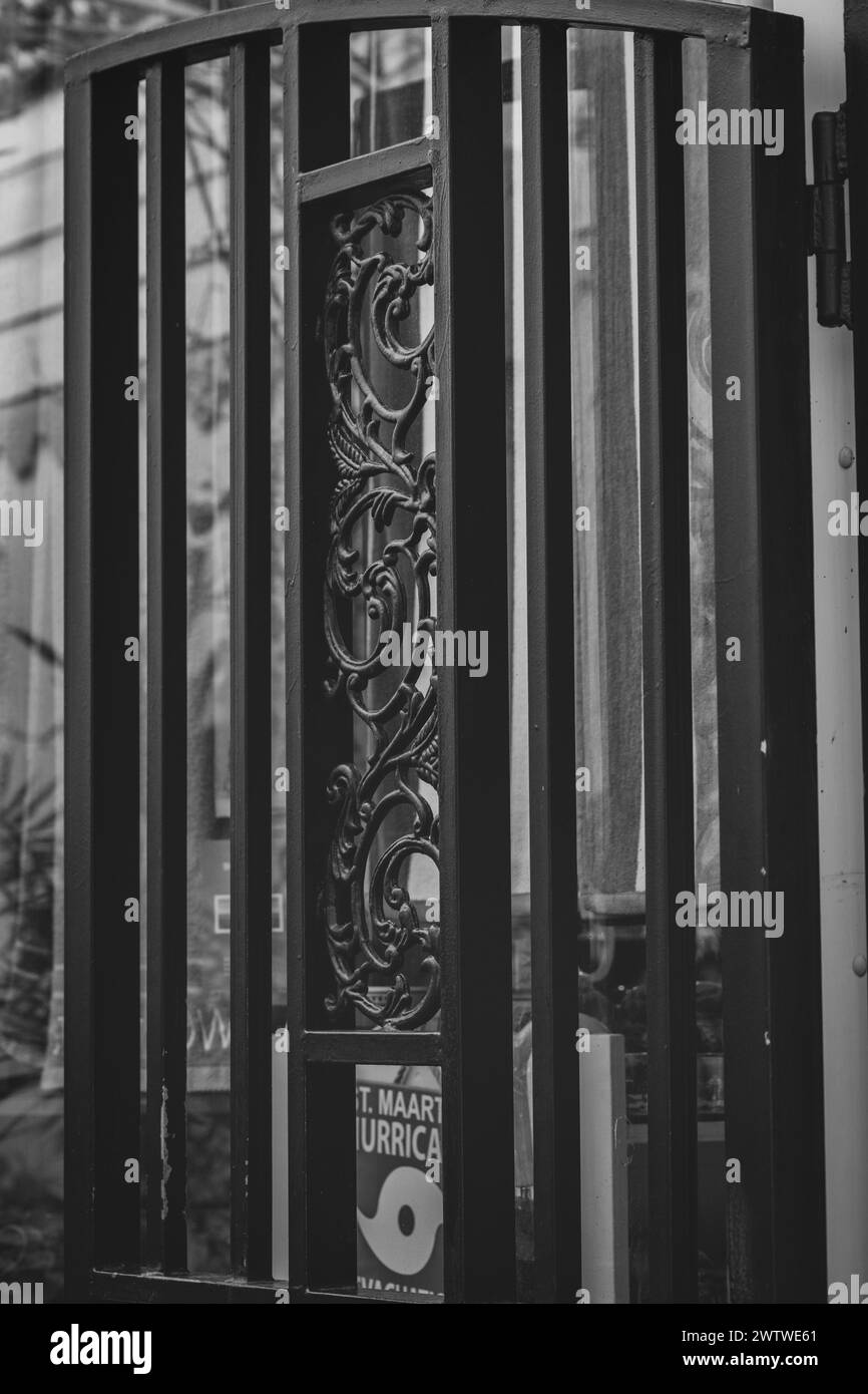 Intricate gate pattern Black and White Stock Photos & Images - Alamy