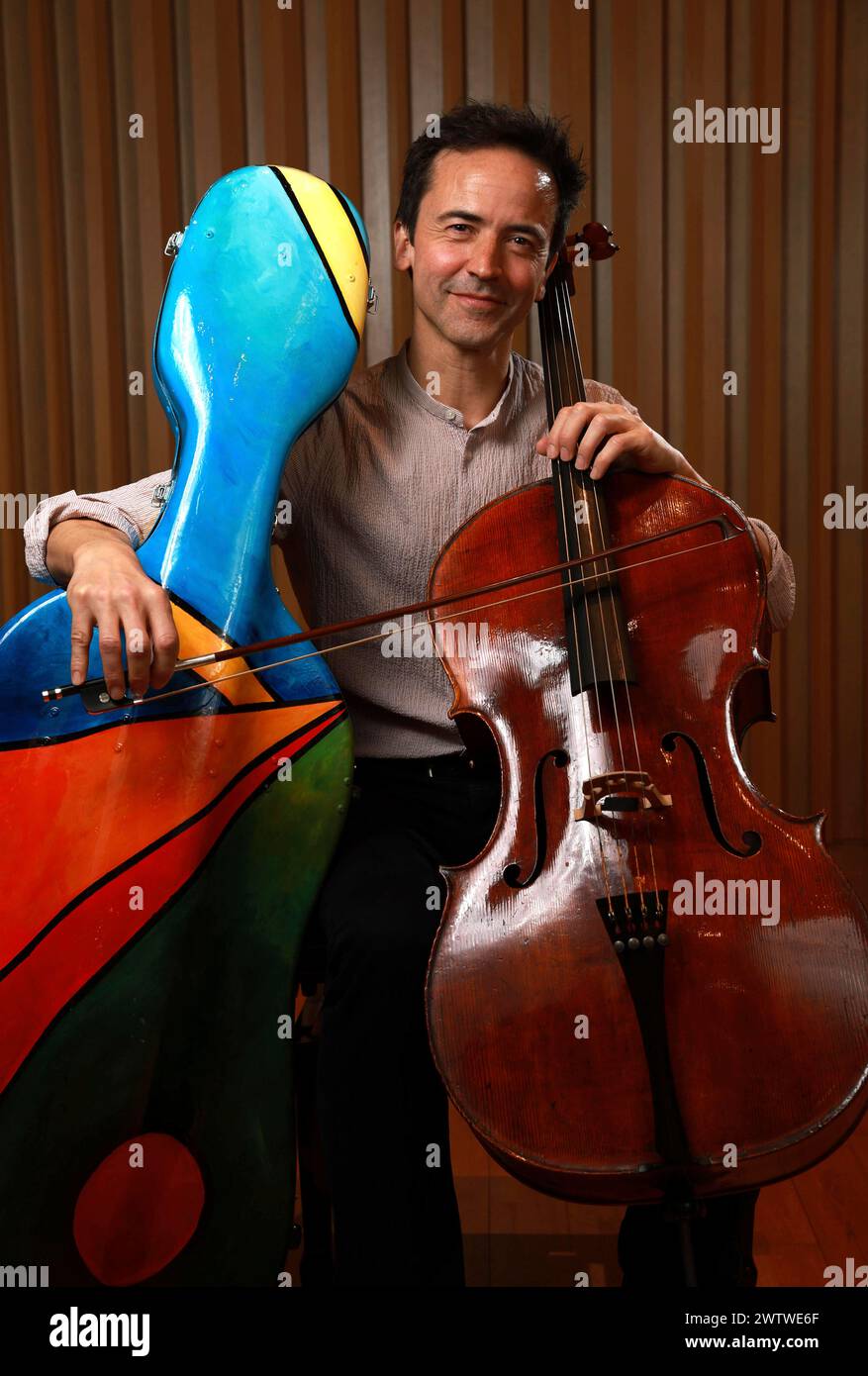 Jean-Guihen Queyras, a world-famous cellist, poses for a photo in Tokyo ...