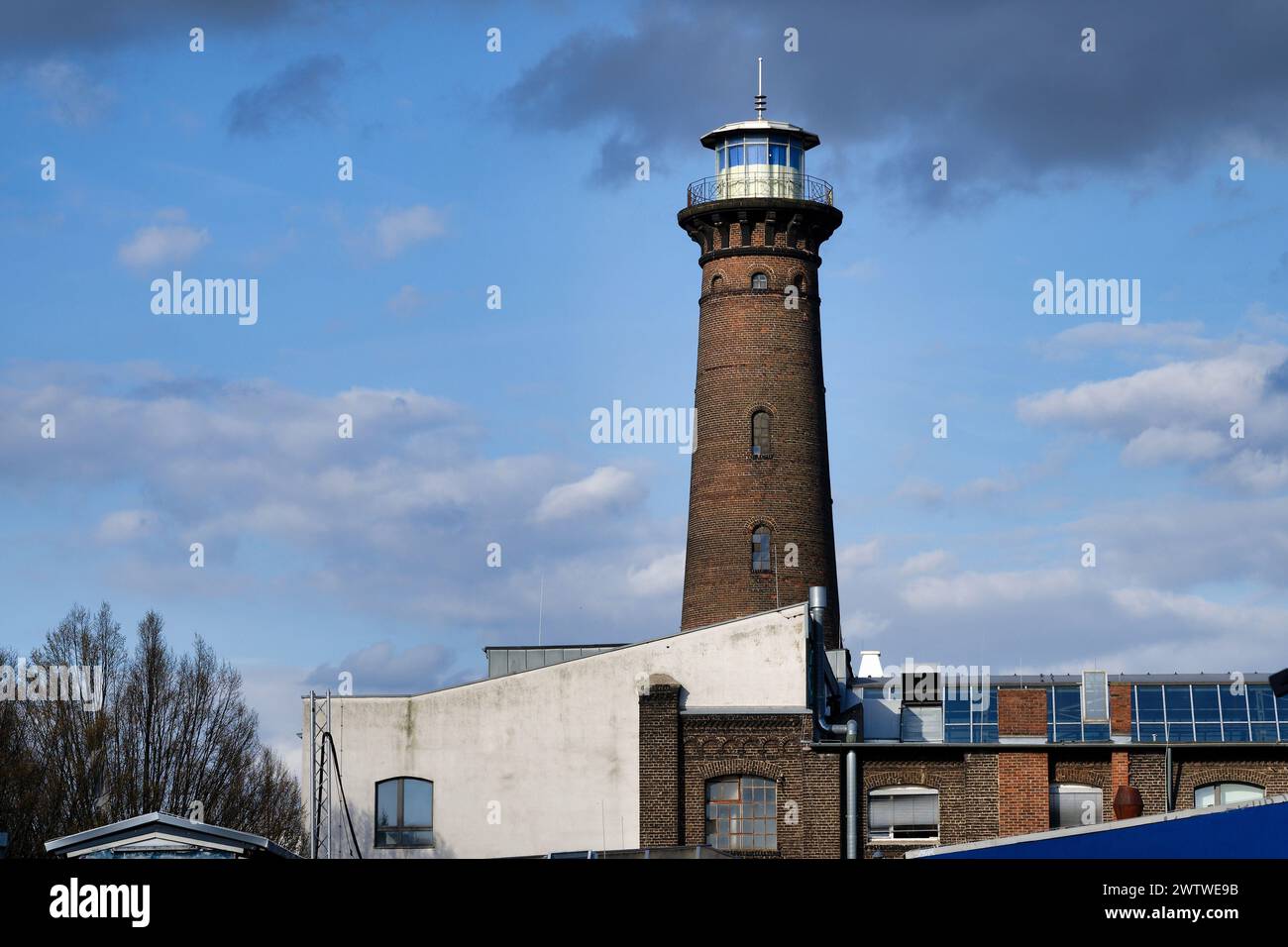 landmark of cologne ehrenfeld, the historic helios lighthouse and the ...