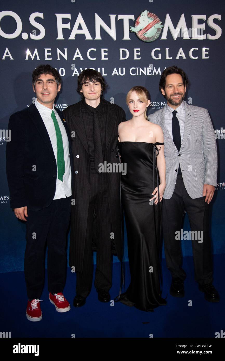Paris, France. 19th Mar, 2024. Gil Kenan, Finn Wolfhard, Mckenna Grace ...