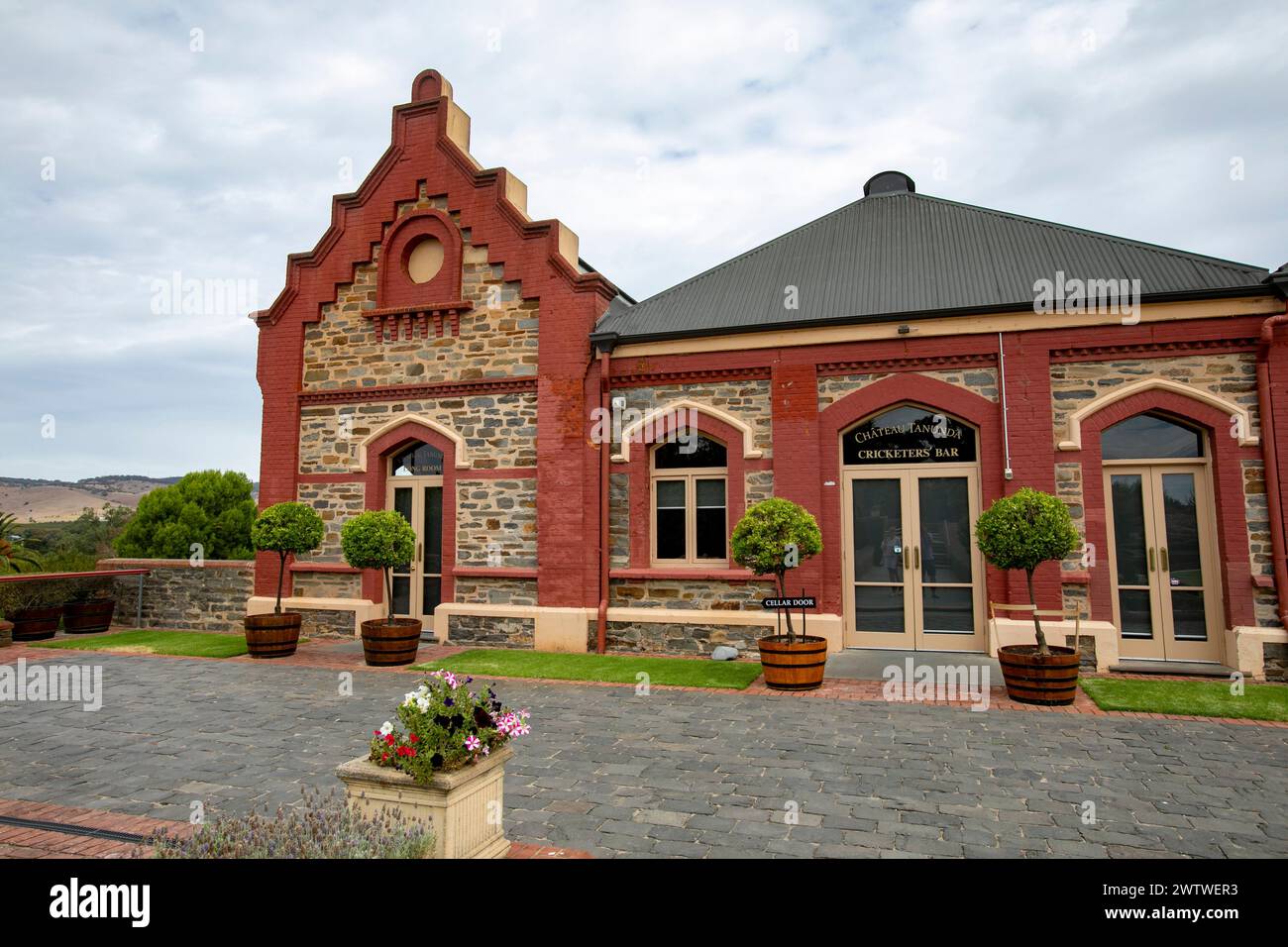 Chateau Tanunda vineyard and wine estate, building with cricketers bar ...