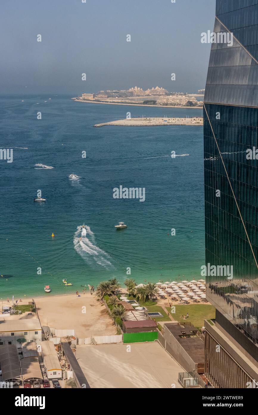 View of the sea in Dubai near Marina Beach, United Arab Emirates Stock ...