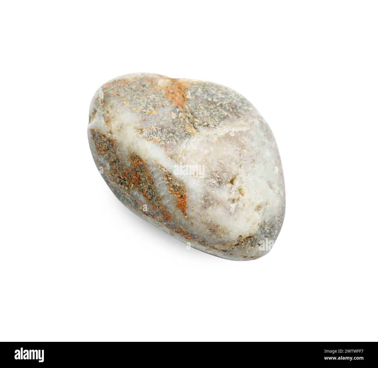One marble stone isolated on white, top view Stock Photo - Alamy