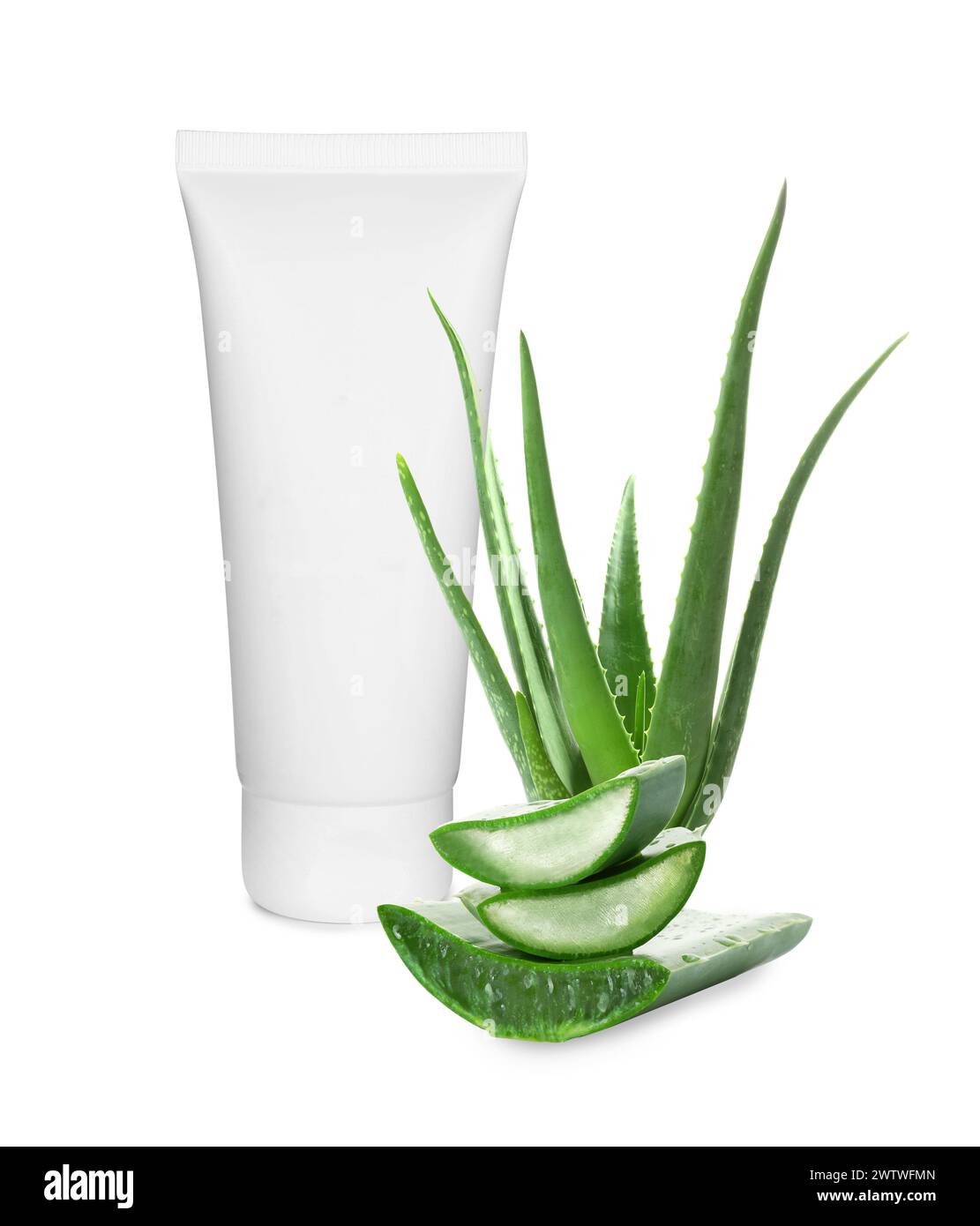 Moisturizing cream with extract of aloe vera. Tube with cosmetic ...