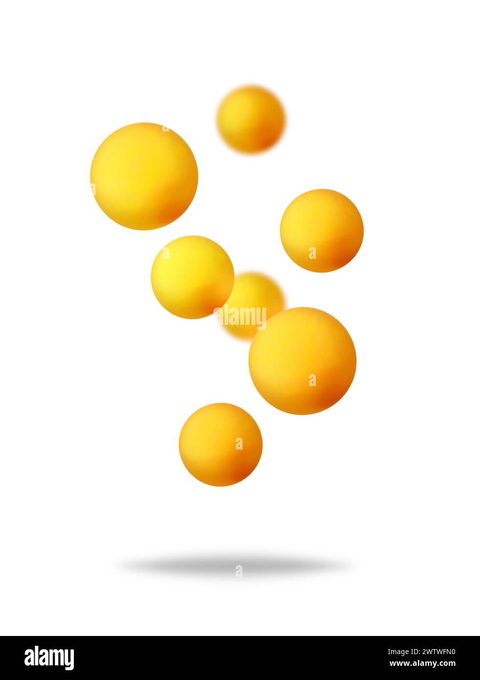Table tennis balls falling on white background Stock Photo - Alamy