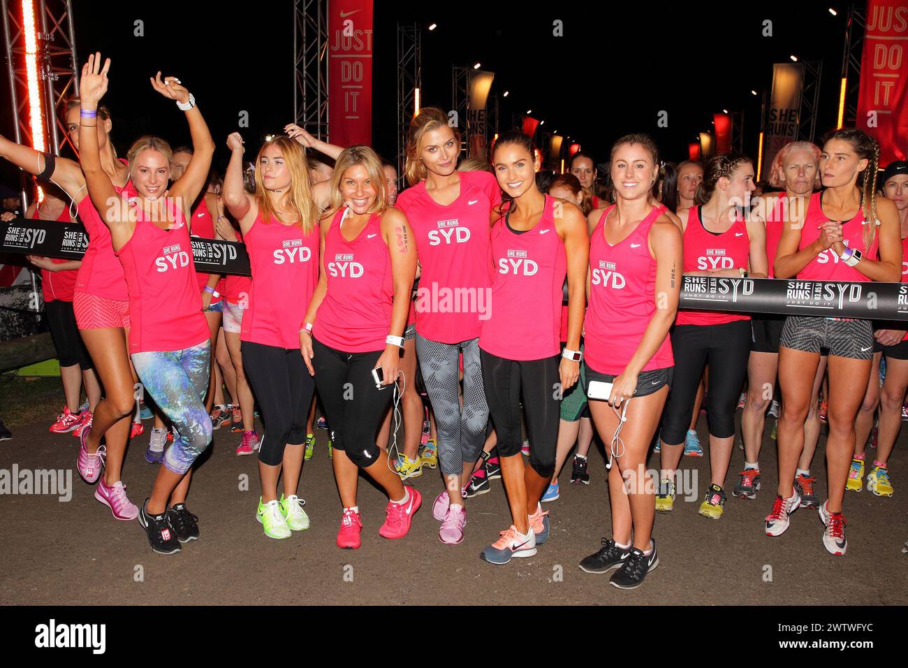 The 2014 Nike 'She Runs' public womens night-time marathon in ...