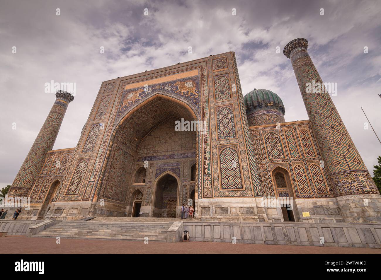 JUNE 23, 2023, SAMARQAND, UZBEKISTAN: Colorful exterior of tilya-kori ...