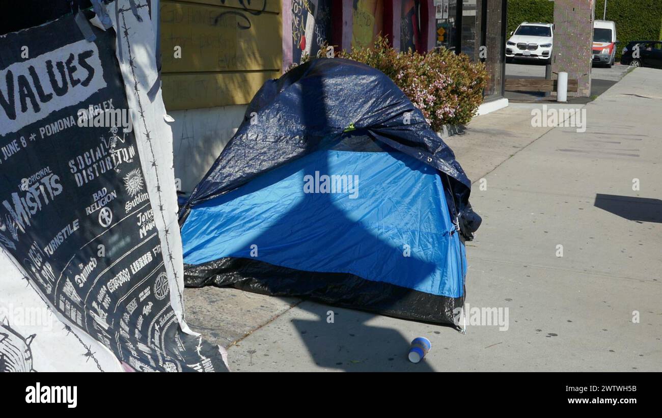 Los Angeles, California, USA 19th March 2024 Homeless Tent Camp on ...
