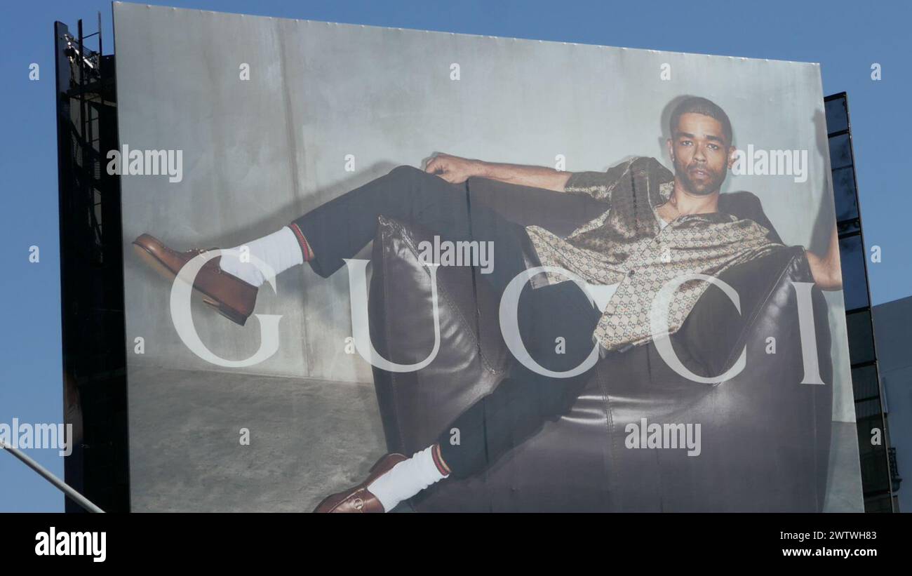 Los Angeles, California, USA 19th March 2024 Actor Kingsley Ben-Adir Gucci Billboard on Sunset ...