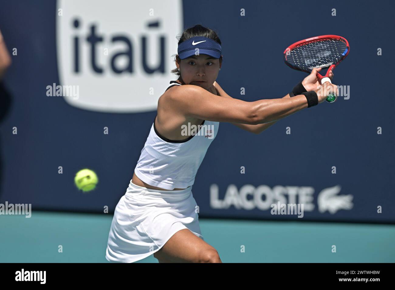MIAMI GARDENS, FL - MARCH 19: Yafan Wang (China) during the Miami Open ...