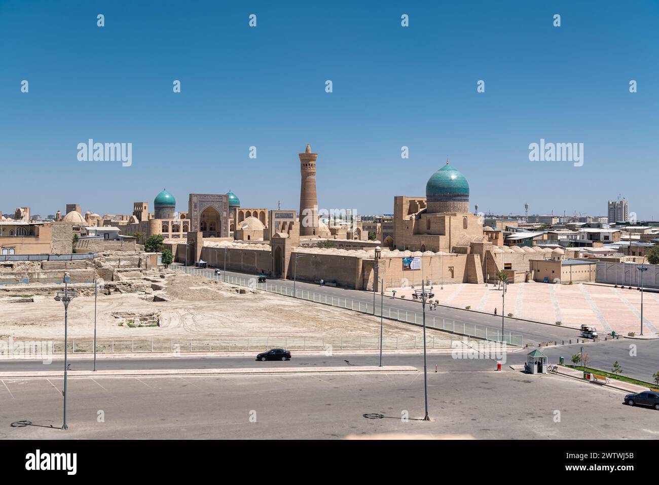 JUNE 27, 2023: Panorama of Bukhara, Uzbekistan. Aerial view of Kalan ...