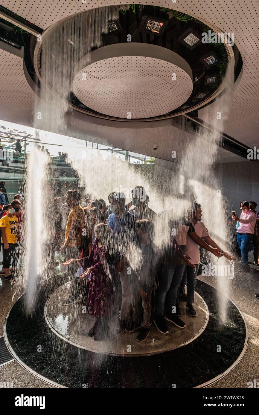 DUBAI, UAE - OCTOBER 29, 2021: Waterfall in the Saudi Arabia pavilion ...