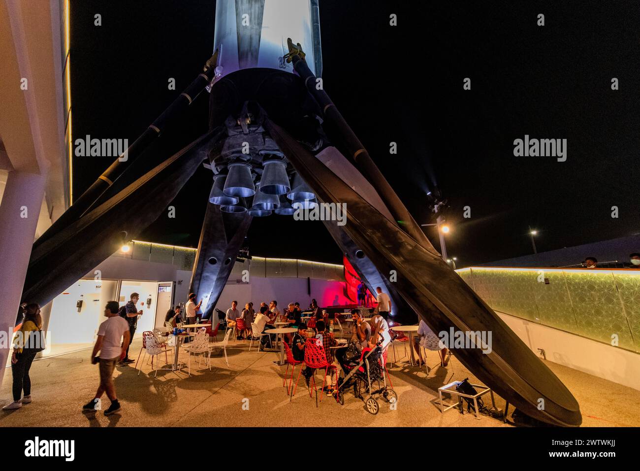 DUBAI, UAE - OCTOBER 30, 2021: Falcon 9 rocket First Stage in the USA ...