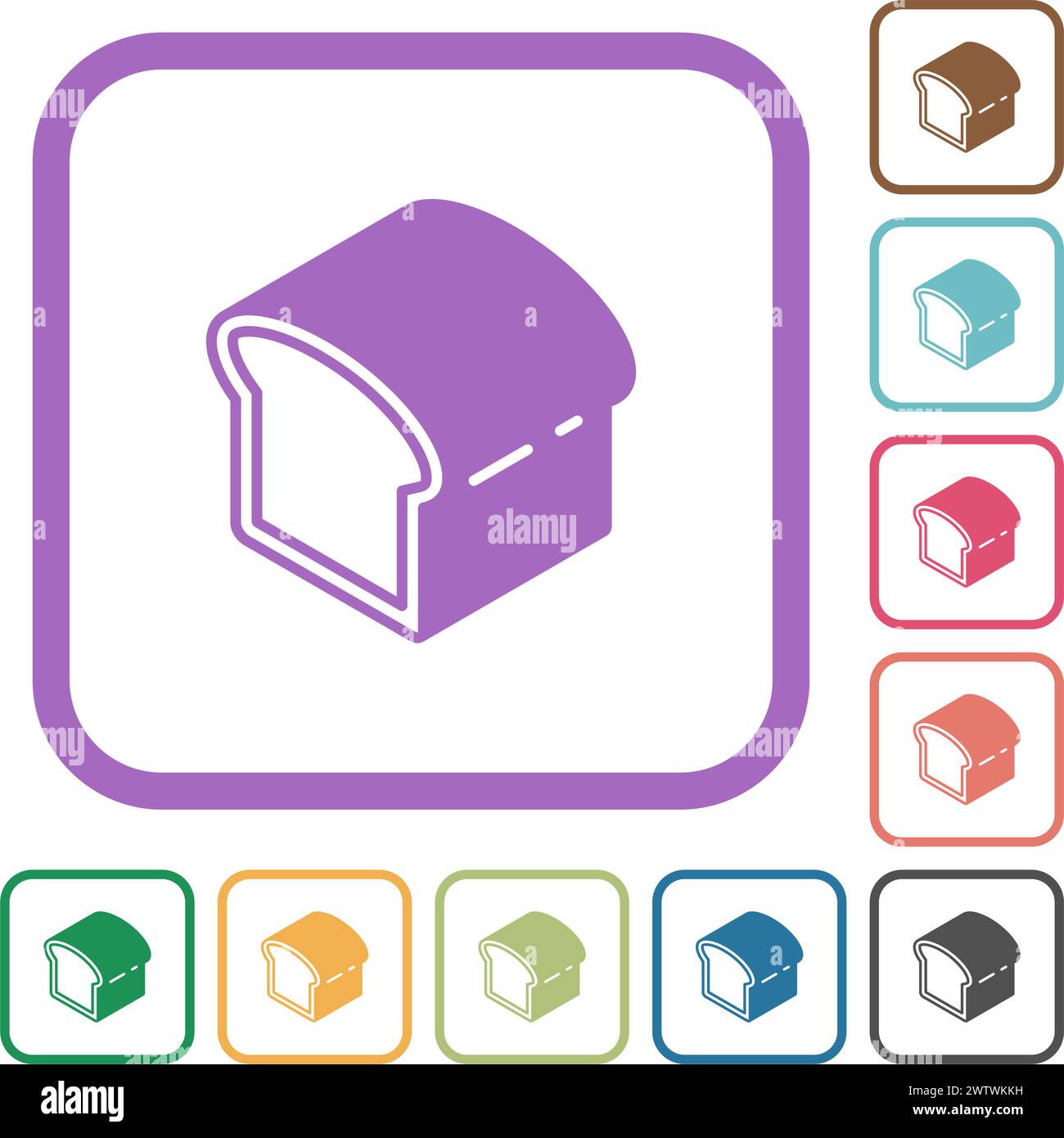 Bread Simple Icons In Color Rounded Square Frames On White Background Stock Vector Image And Art