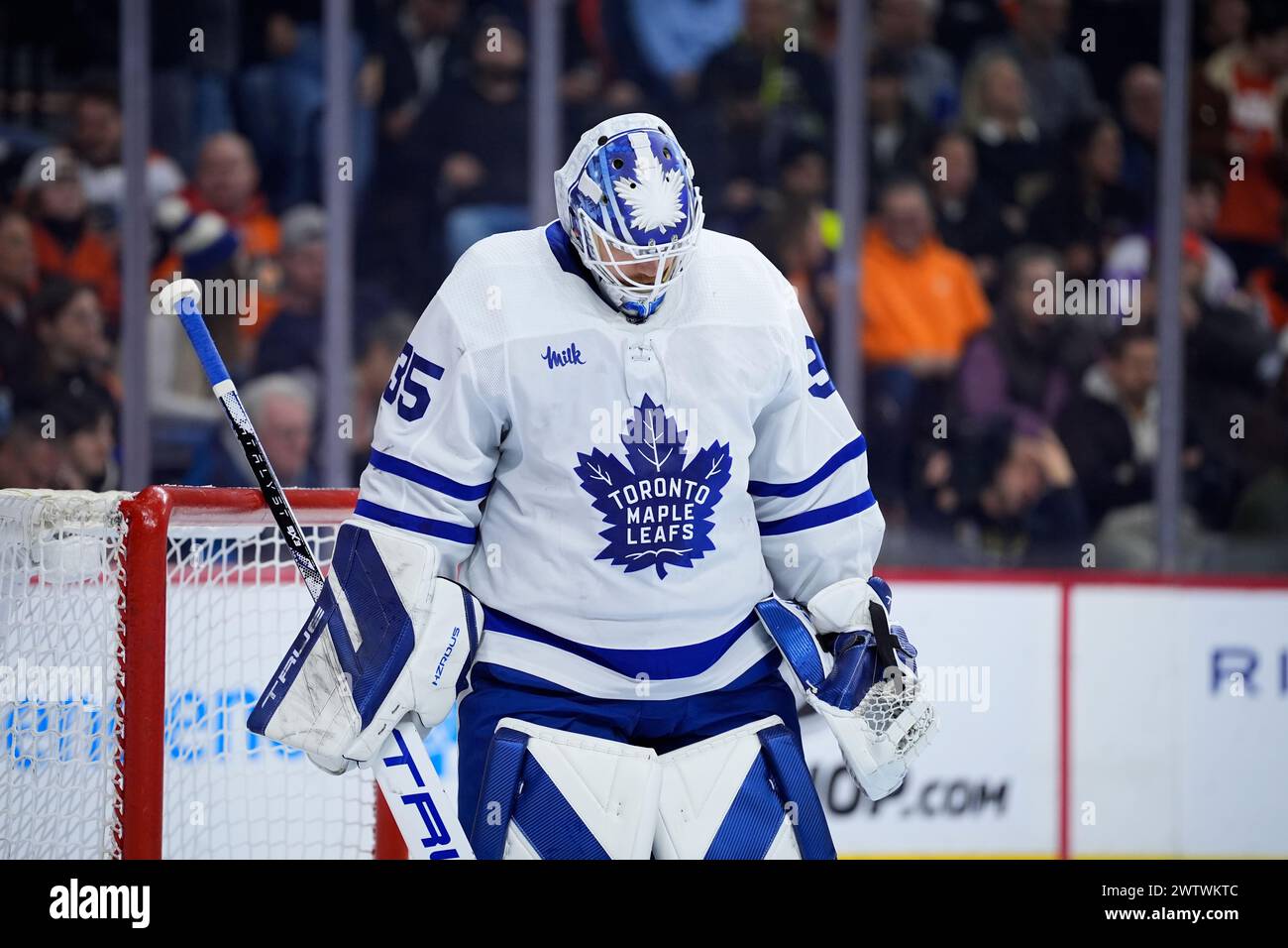 Toronto Maple Leafs' Ilya Samsonov plays during an NHL hockey game ...