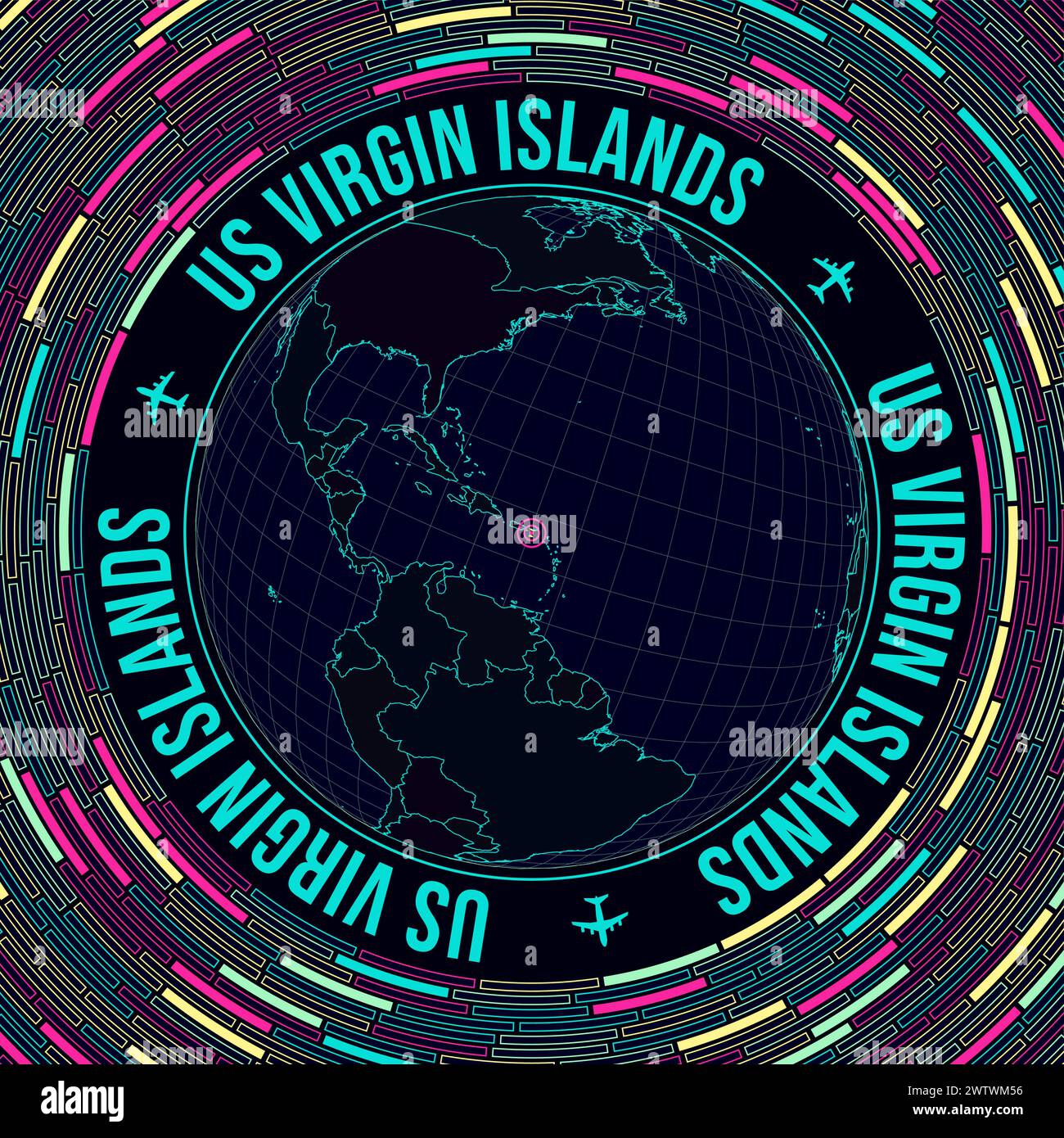 Us virgin islands world map