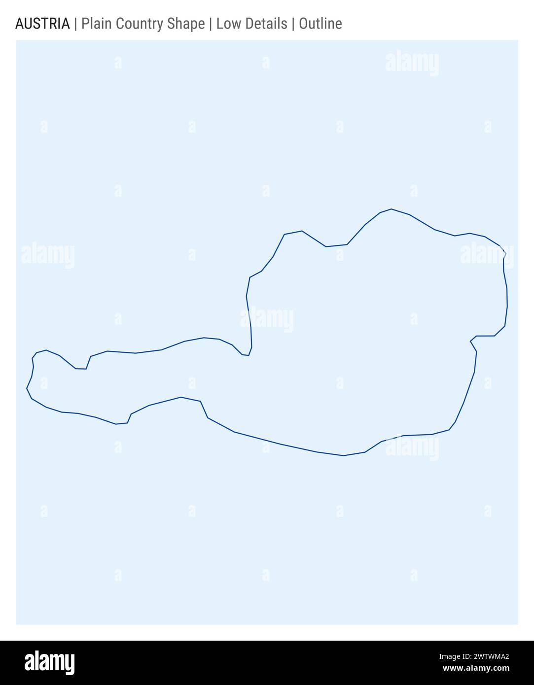 Austria plain country map. Low details. Outline style. Shape of Austria ...