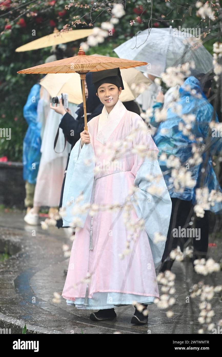 **CHINESE MAINLAND, HONG KONG, MACAU AND TAIWAN OUT** Visitors in Hanfu ...