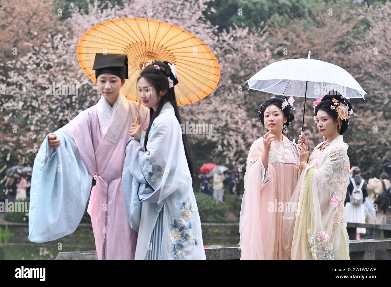 **CHINESE MAINLAND, HONG KONG, MACAU AND TAIWAN OUT** Visitors in Hanfu ...