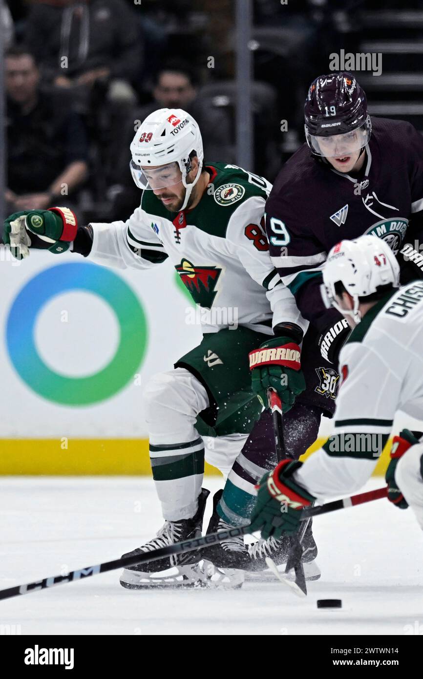 Minnesota Wild center Frederick Gaudreau (89) and Anaheim Ducks right ...
