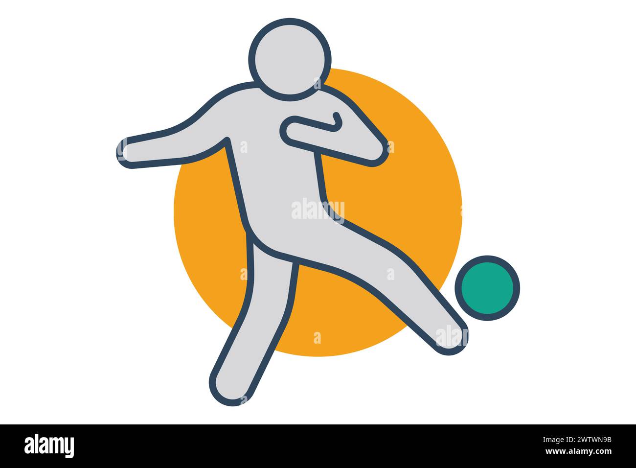 football player icon. people kick the ball. icon related to sport, gym ...