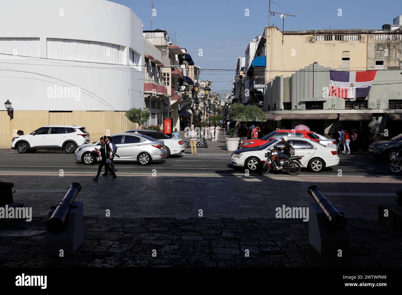 The view of Calle El Conde street the main shopping street in Historic ...