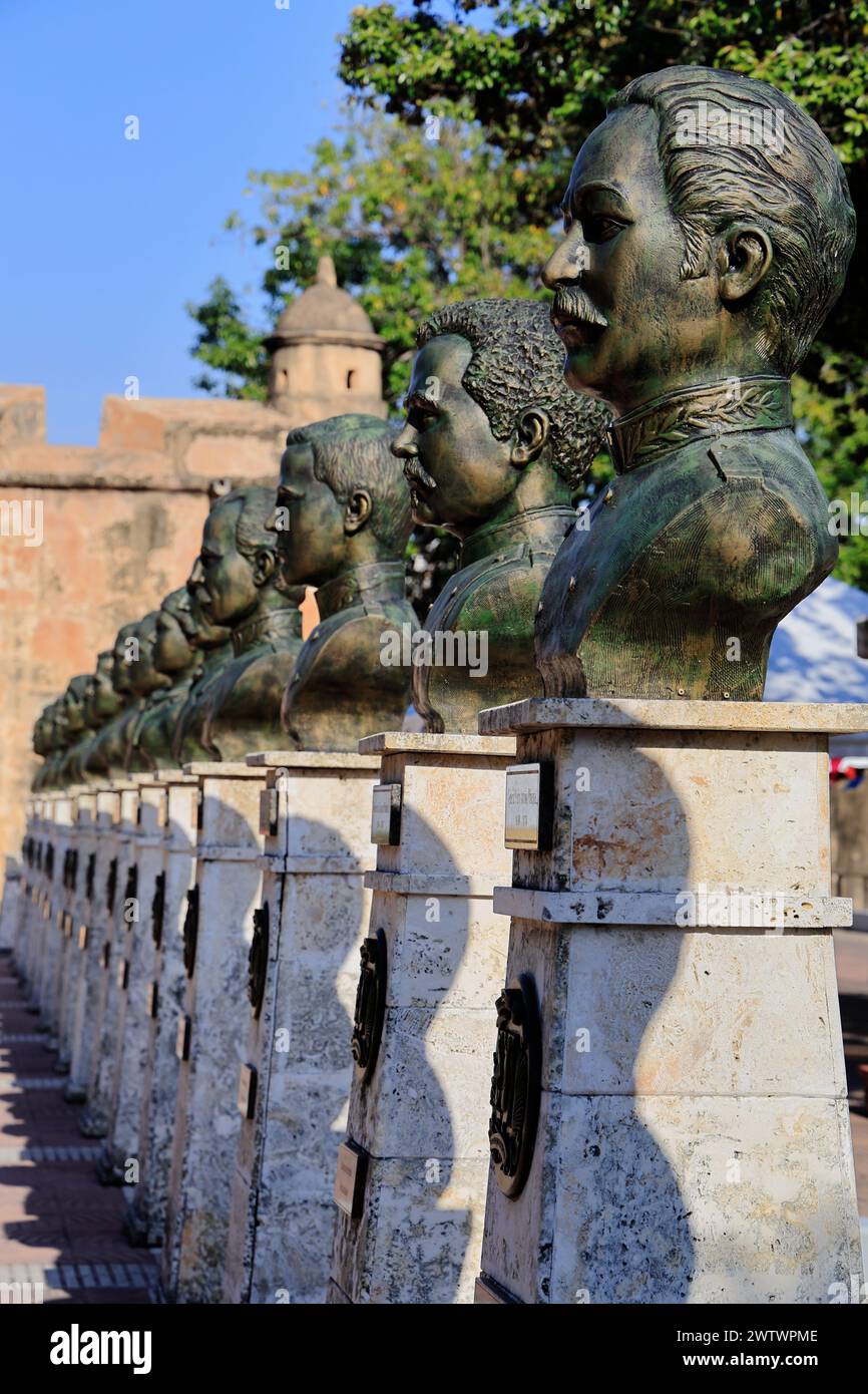 National hero statues inside of El Parque Independencia. Santo Domingo ...