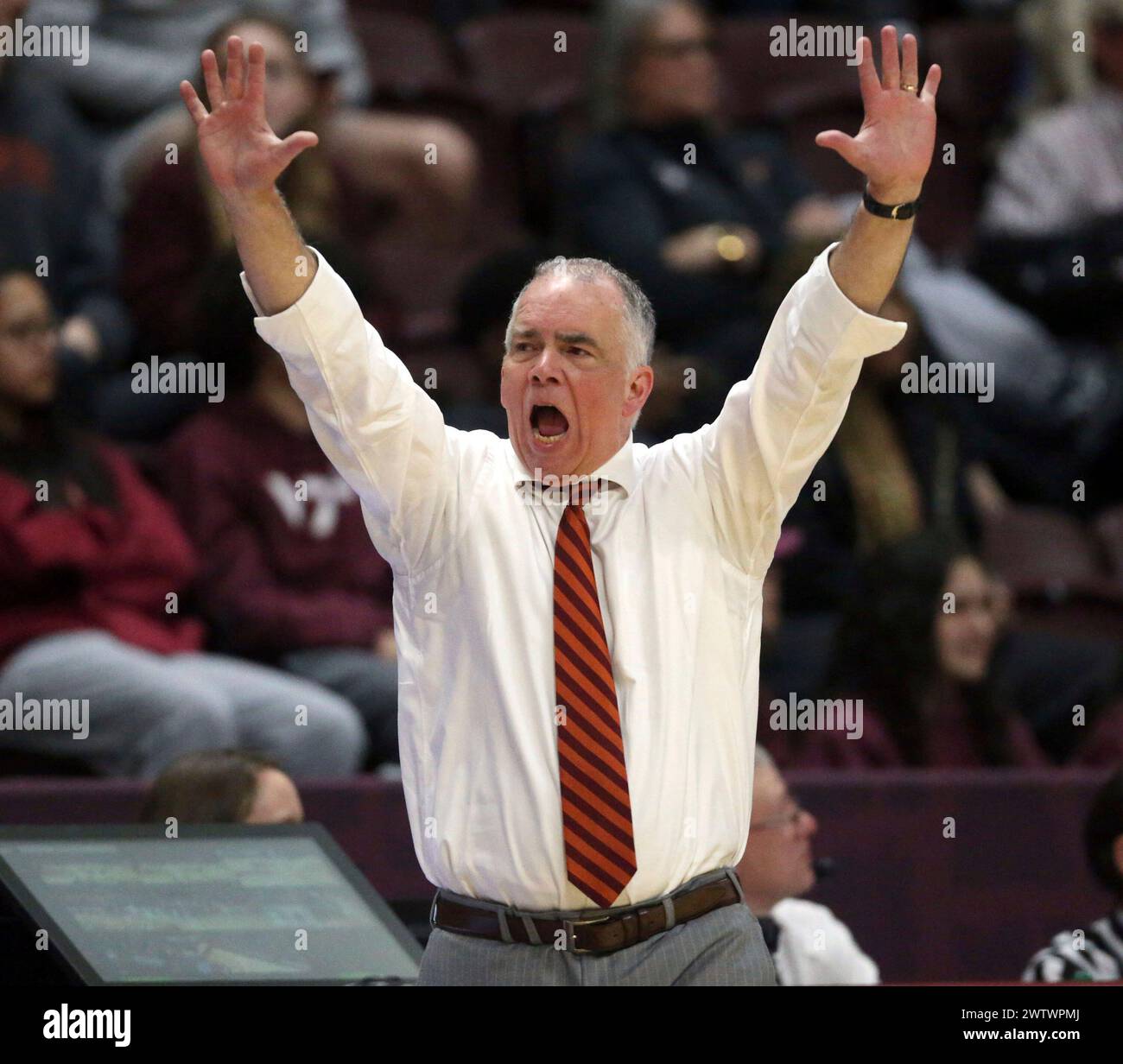 Virginia Tech coach Mike Young gestures during the second half of the ...