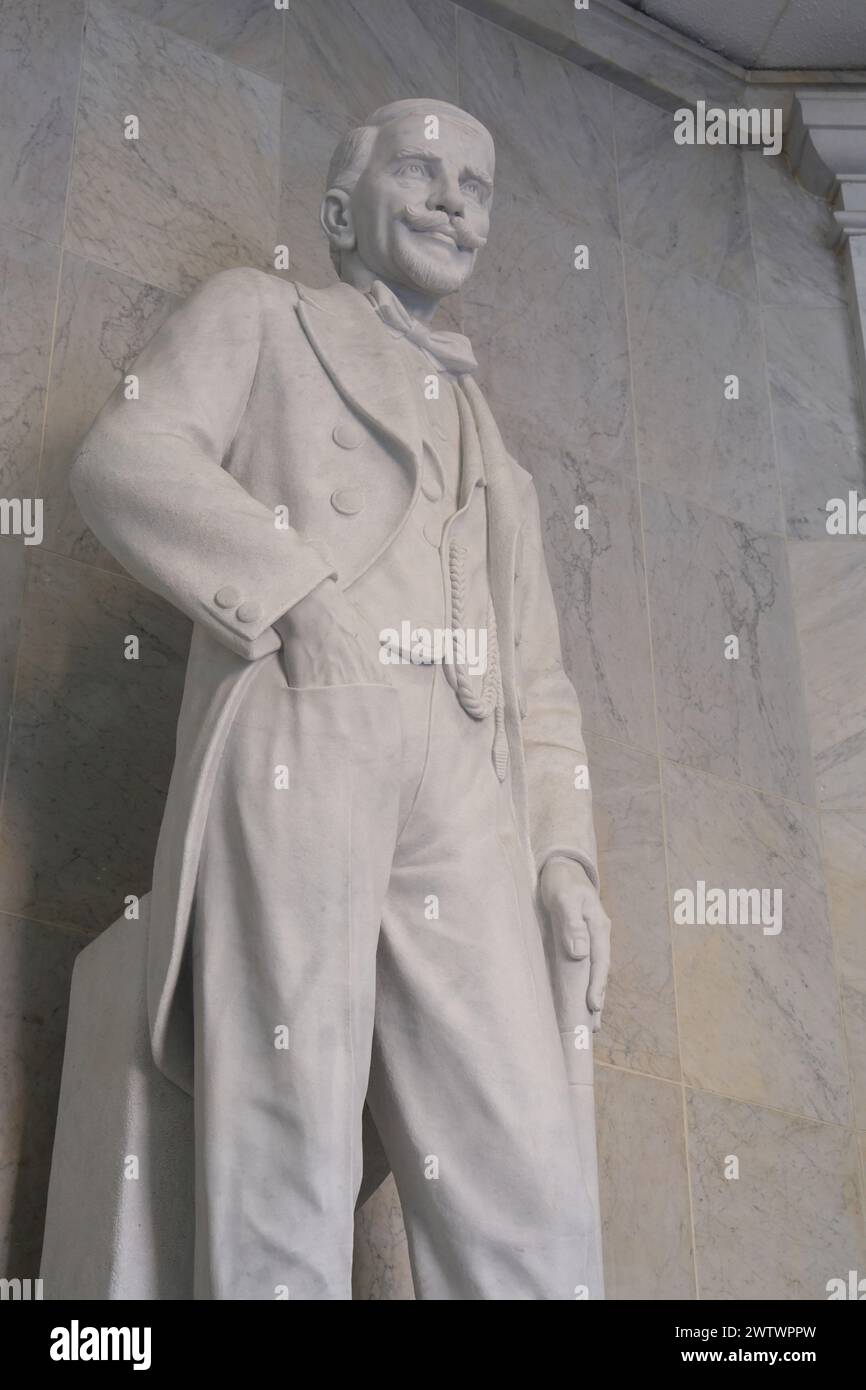 The marble statue of Juan Pablo Duarte the one of the founding father of Dominican Republic ...