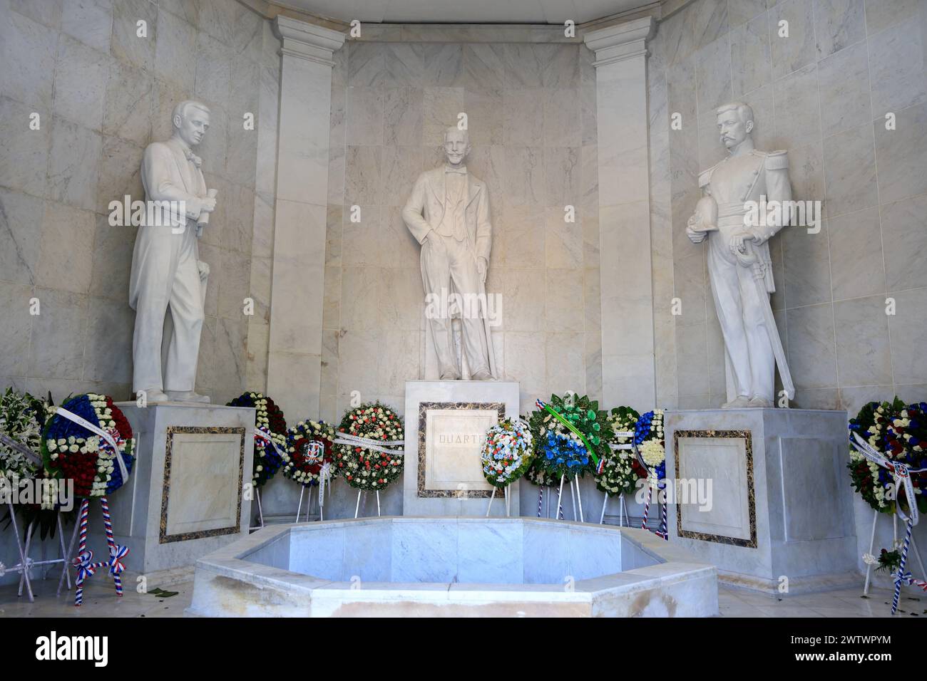 The statues of Juan Pablo Duarte, Francisco del Rosario Sánchez, and ...