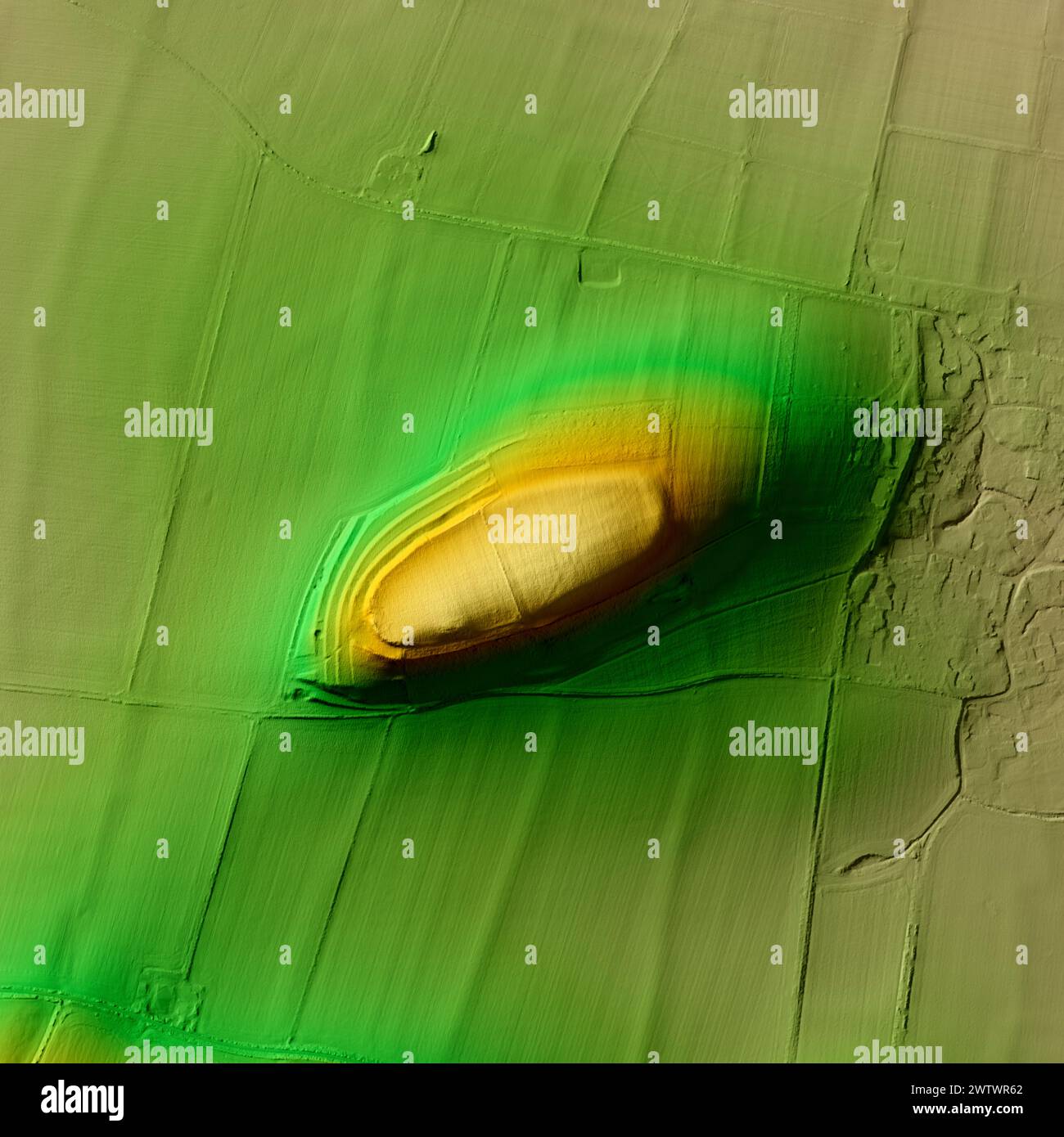 3D LiDAR scan of Blewburton Hill in Oxfordshire, UK. The digital ...