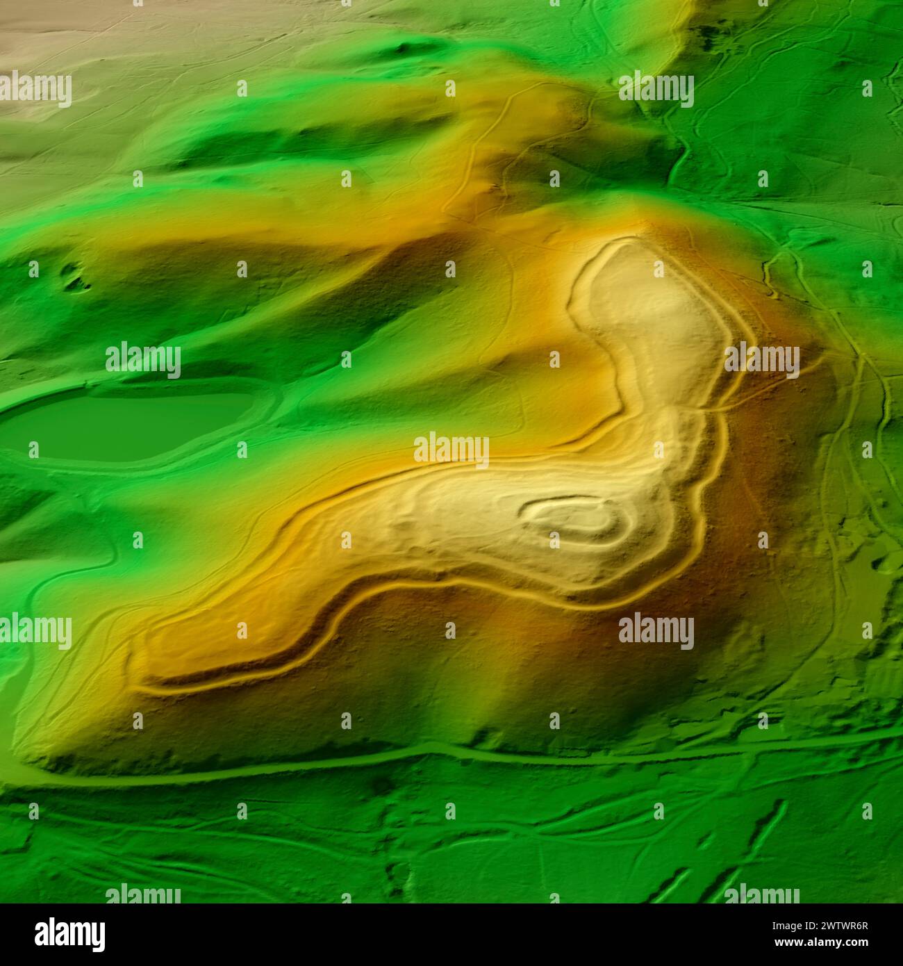 3D LiDAR scan of British Camp in Herefordshire, UK. The digital terrain ...