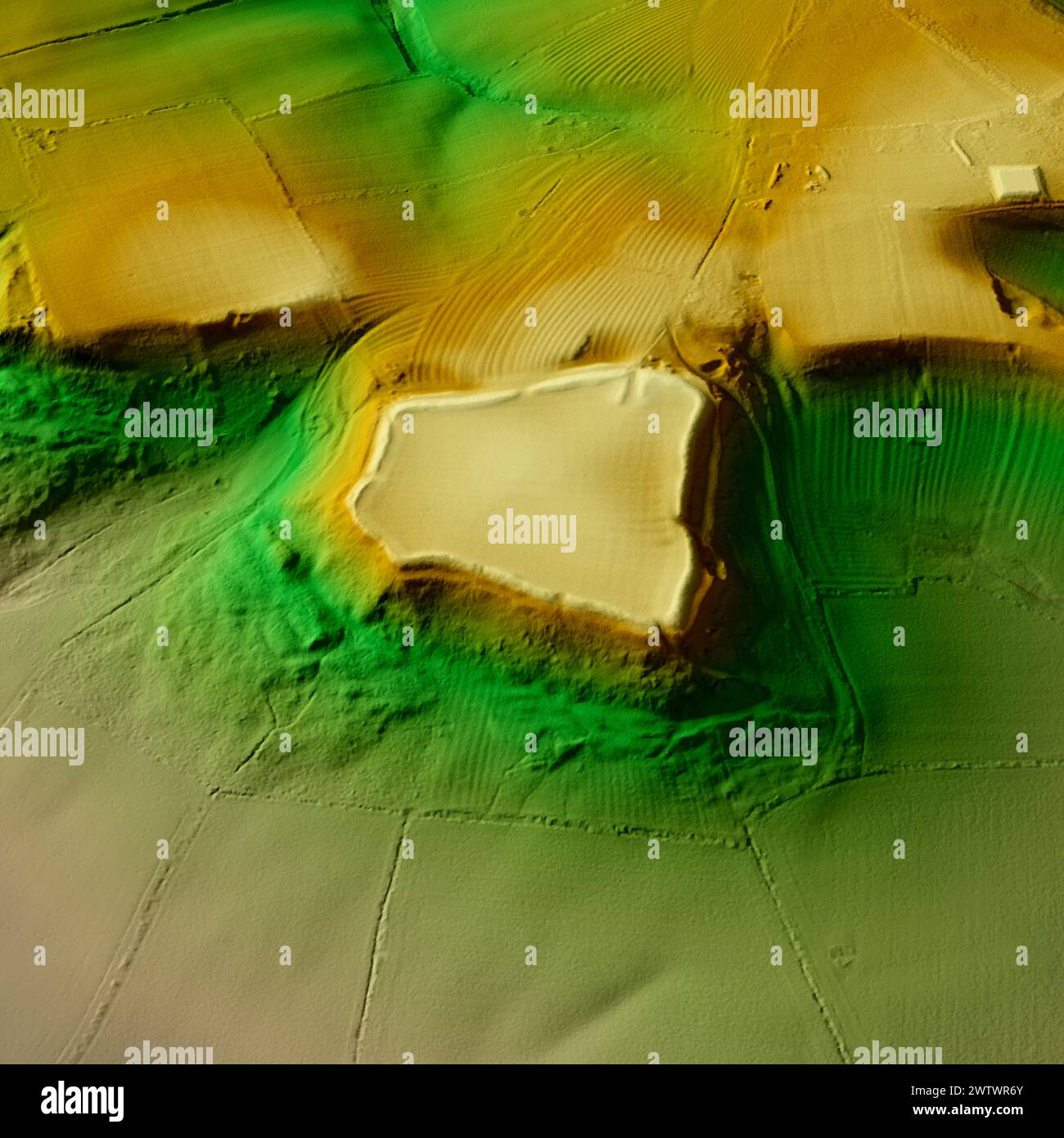 3D LiDAR scan of Burrough Hill in Leicestershire, UK. The digital ...