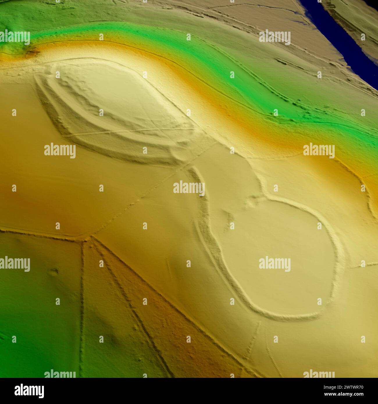 3D LiDAR model of Pen Dinas, an Iron Age hillfort in Ceredigion, Wales ...