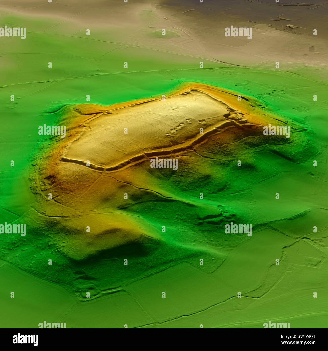 3D LiDAR model of Credenhill Camp, an Iron Age hillfort in ...