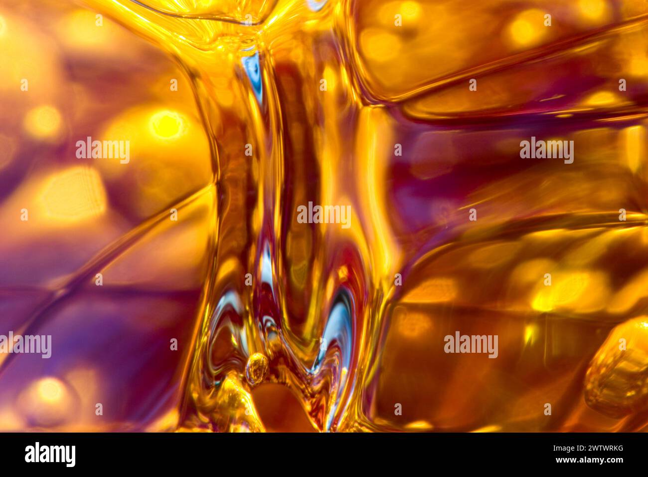 Light micrograph of air bubbles captured in transparent candle gel ...