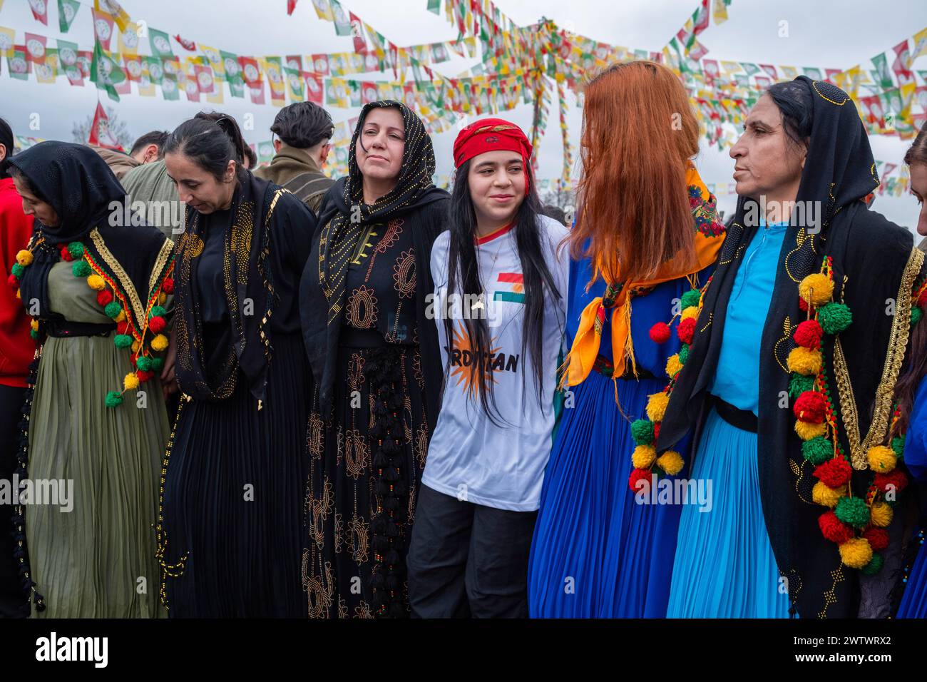 Batman, Turkey. 19th Mar, 2024. Women wearing traditional clothes dance ...