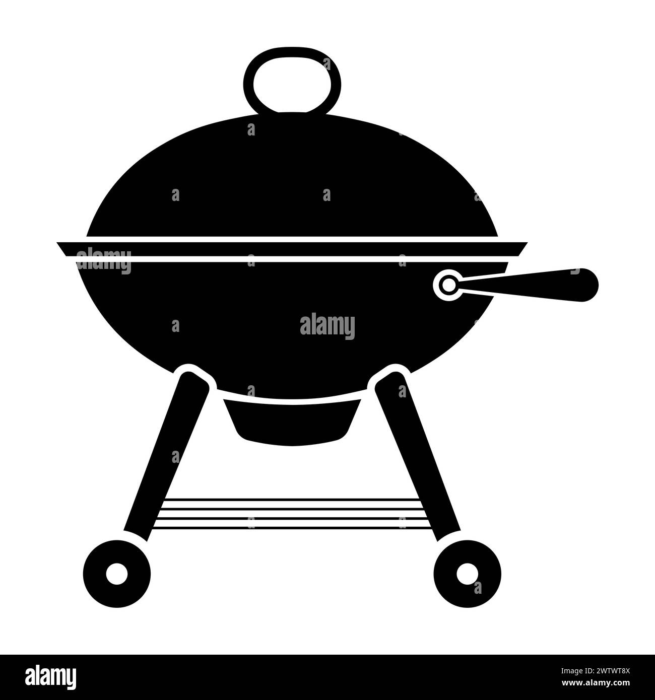 black vector barbecue icon on white background Stock Vector Image & Art ...